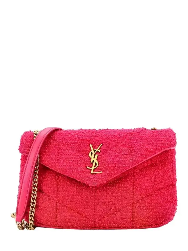 Saint Laurent Loulou Puffer Mini Crossbody Bag - Pink