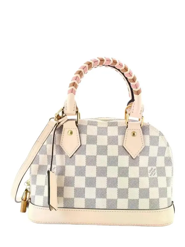 LOUIS VUITTON Alma Handbag Damier With Braided Detail - White