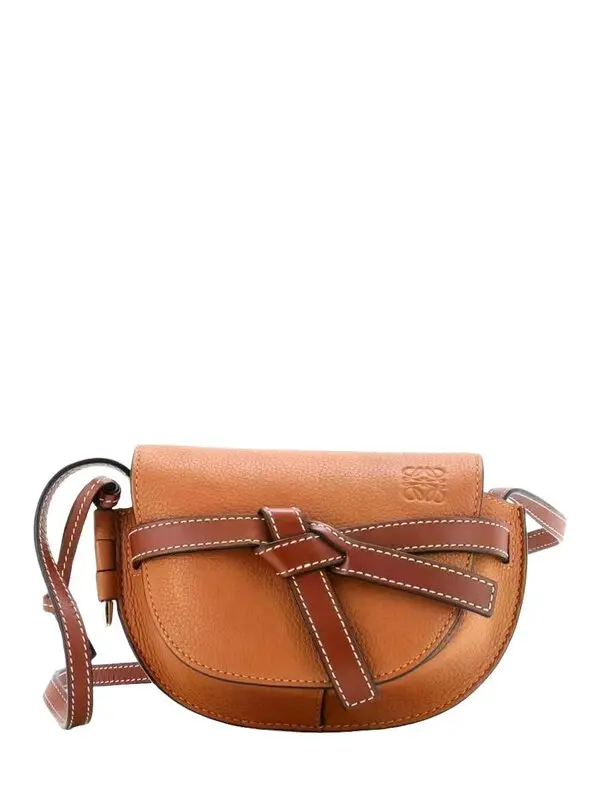 Loewe Gate Leather Mini Crossbody Bag - Brown