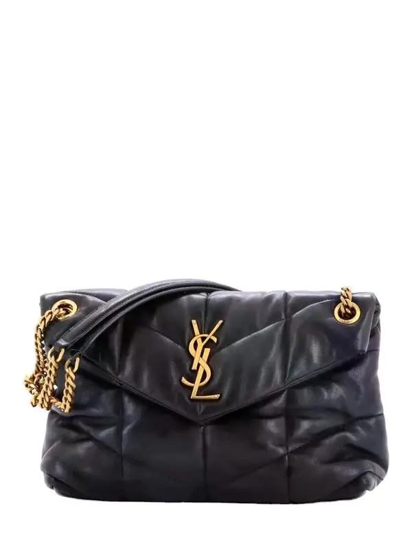 Saint Laurent Loulou Puffer Shoulder Bag Quilted Leather - Black