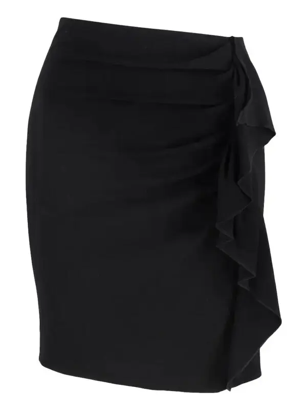JOSEPH Side-ruffle Fitted Mini Skirt - Black