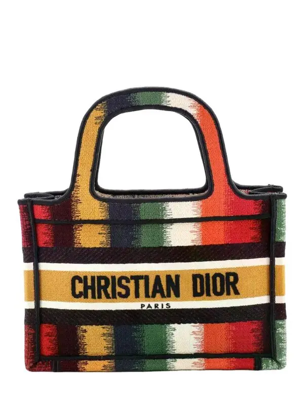 Dior Book Embroidered Canvas Mini Tote Bag - Multicolour