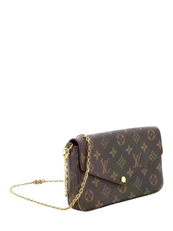 LOUIS VUITTON Félicie Pochette Monogram Canvas Crossbody Bag - Brown