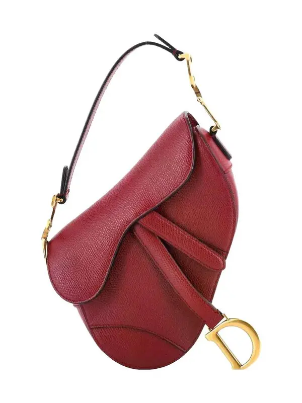 Dior Saddle Handbag Leather Mini Shoulder Bag - Red