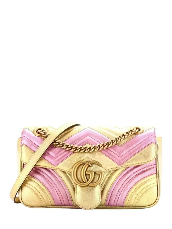 Gucci Gg Marmont Flap Bag Matelassé Leather Medium Shoulder Bag - Multicolour