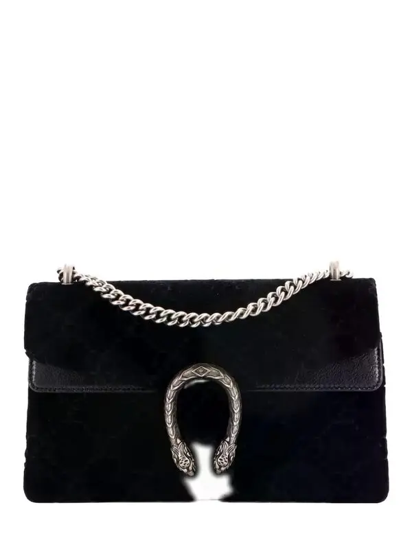 Gucci Dionysus Gg Velvet Small Shoulder Bag - Black