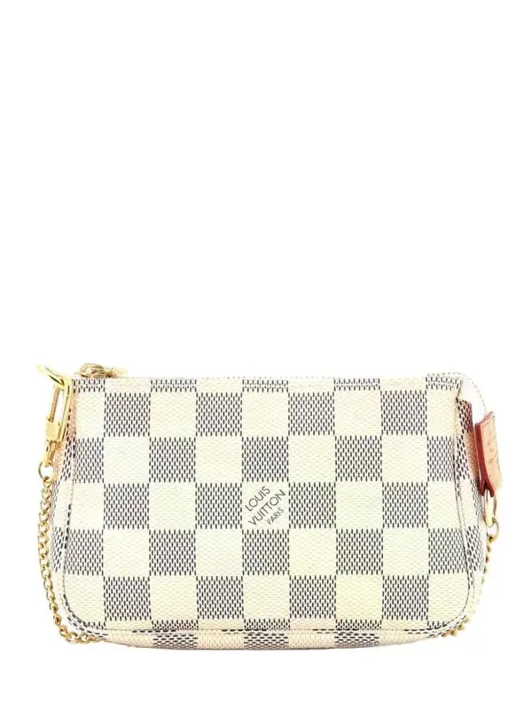 LOUIS VUITTON Pochette Accessoires Damier Mini Clutch - White