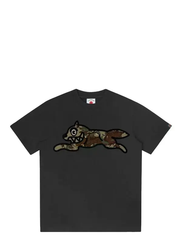 ICECREAM Camouflage Graphic-running Dog T-shirt - Black