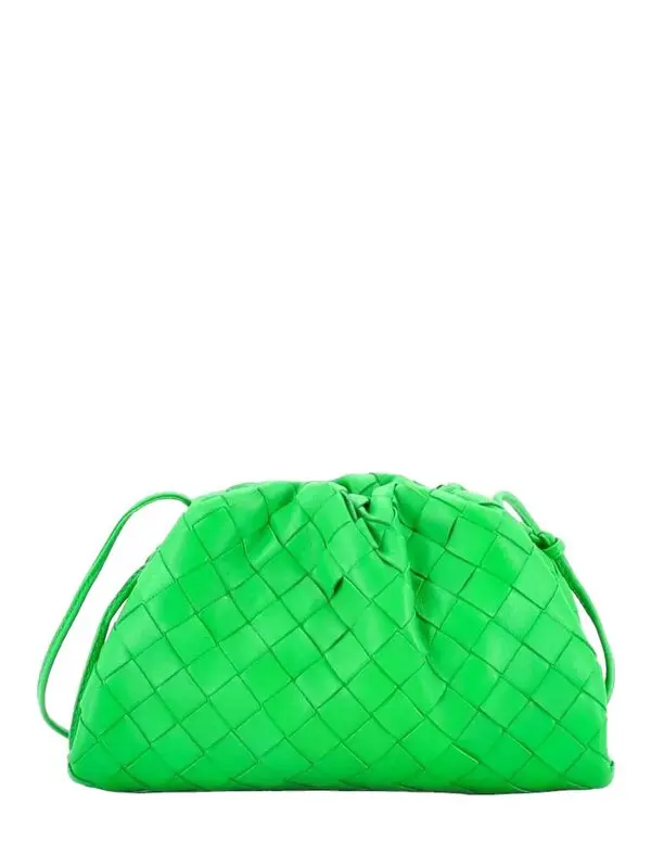 Bottega Veneta The Pouch Intrecciato Nappa Mini Crossbody Bag - Green