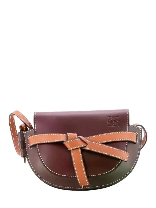 Loewe Gate Mini Leather Crossbody Bag - Brown