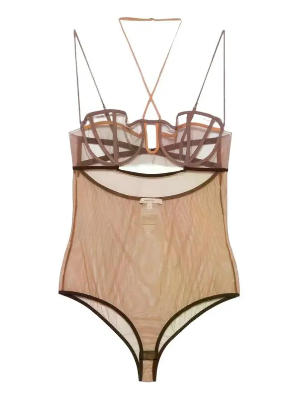 NENSI DOJAKA Petal Bra Bodysuit - Neutrals