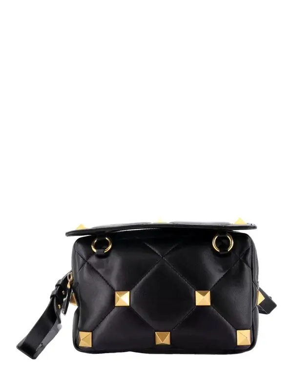 Valentino Garavani Roman Stud Quilted Leather Crossbody Bag - Black