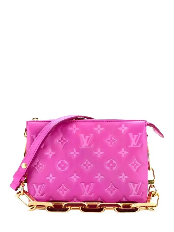 LOUIS VUITTON Coussin Bb Crossbody Bag Monogram Embossed Lambskin - Purple