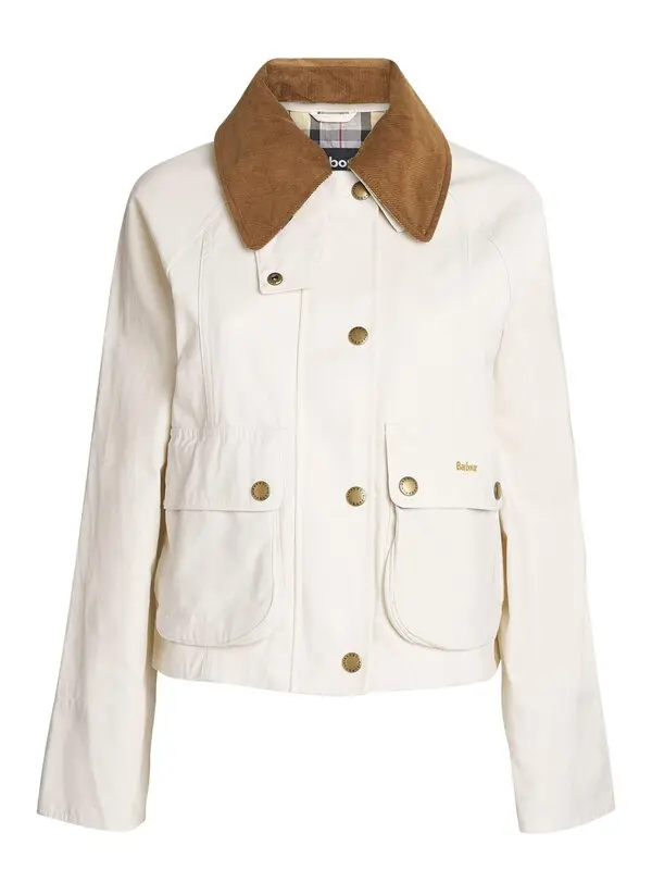 Barbour Cotton Cropped Beadnell Jacket - Ivory