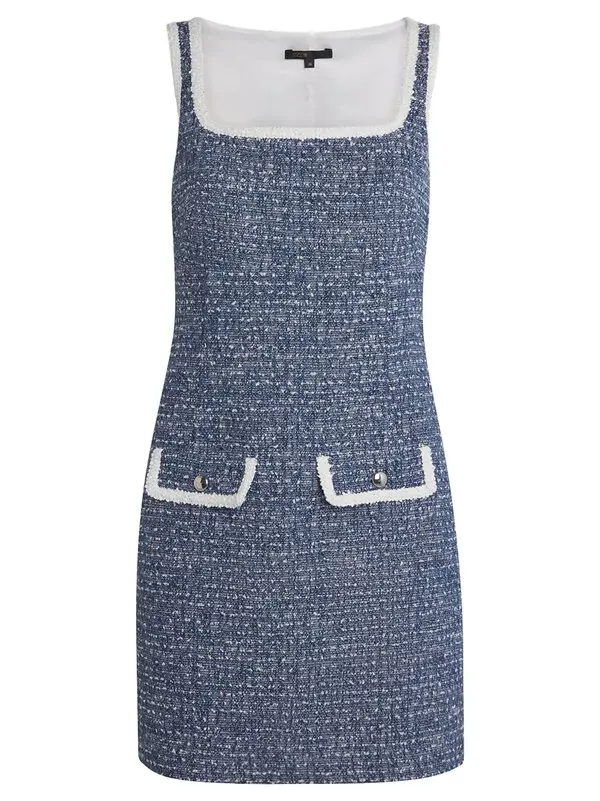 Maje Cotton-blend Tweed Mini Dress - Blue