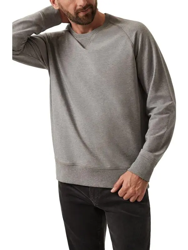 34 Heritage Stretch French Terry Crewneck Sweatshirt - Grey Melange