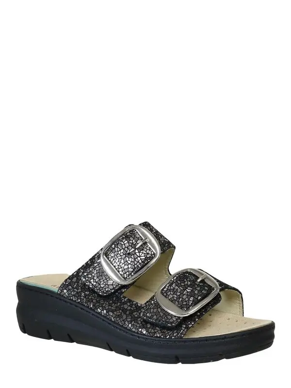 DAVID TATE Mosaic Wedge Sandal - Black