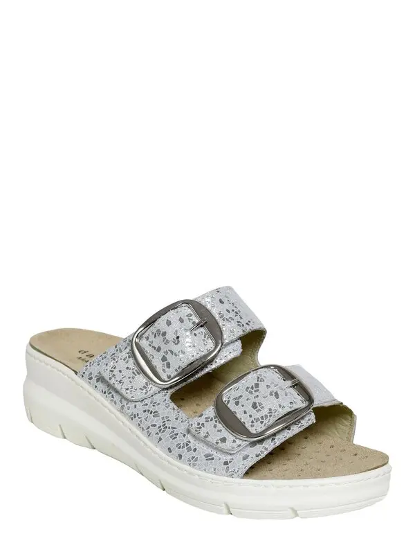 DAVID TATE Mosaic Wedge Sandal - Silver