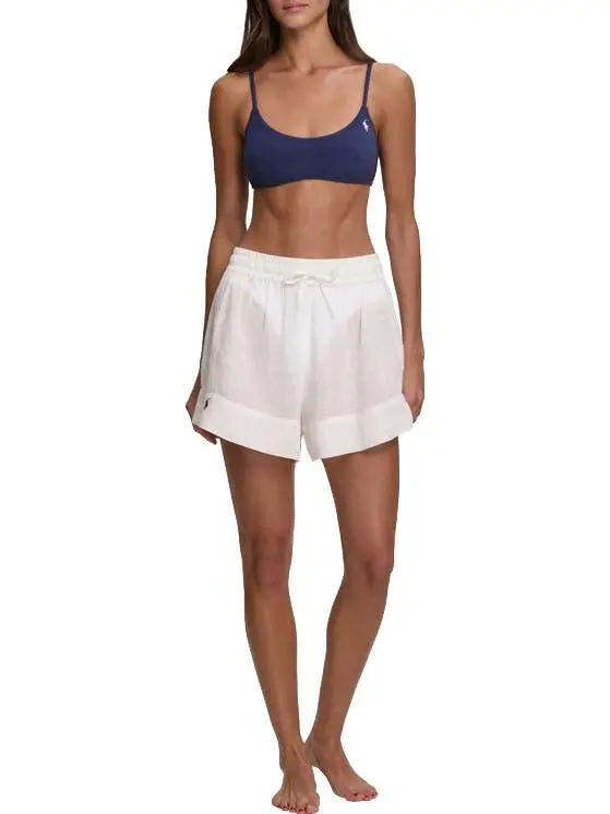 Polo Ralph Lauren Organic Cotton And Linen Drawstring Shorts - Cream White