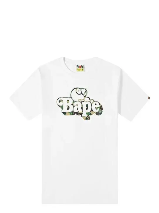 A BATHING APE Abc Camo Milo On Tee Shirt - White/green
