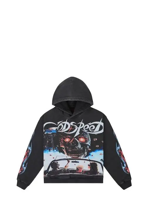 GODSPEED Drive In Graphic Hoodie - Black Wash