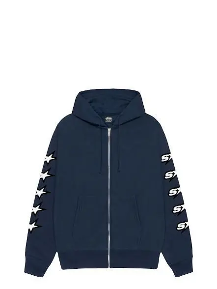 StÜssy Speedway Zip Hoodie - Navy Blue