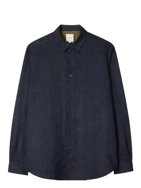 Paul Smith Navy Linen Shirt - Blue