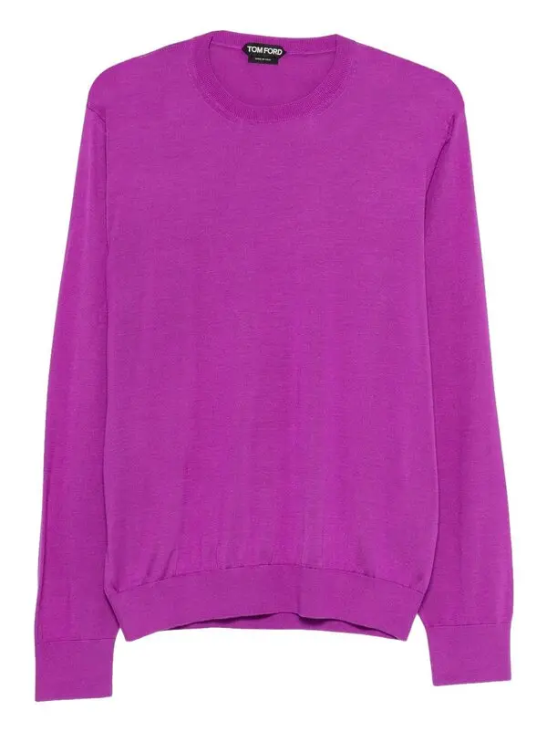 TOM FORD Silk Crewneck Sweater - Purple