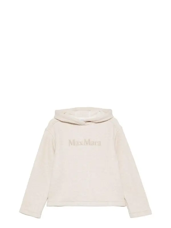 Max Mara Logo Cotton Hoodie - Beige