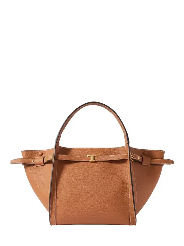 TOD'S Textured-leather Tote - Brown