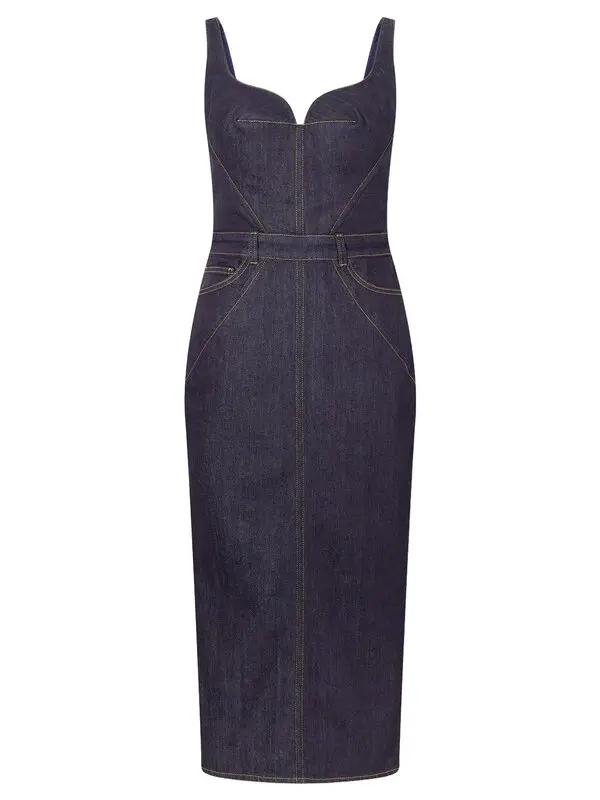 Givenchy Paneled Denim Midi Dress - Blue