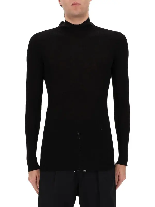 Rick Owens Ribbed Turtleneck Sweater - Black