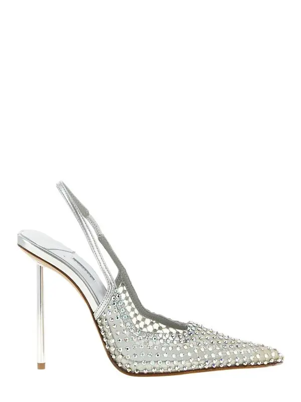 LE SILLA Embellished Slingback Pumps - Silver