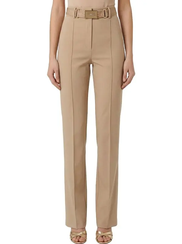Elisabetta Franchi Tailored Belted Trousers - Brown