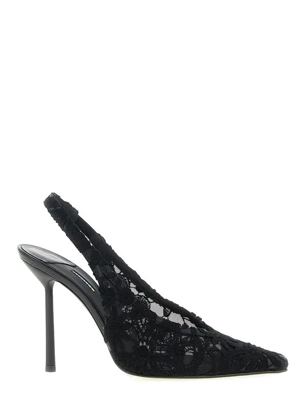 LE SILLA Lace Slingback Pumps - Black