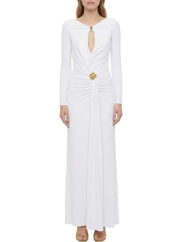 Elisabetta Franchi Long Sleeve Dress - White