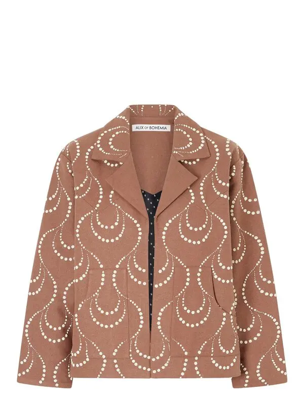 Alix Of Bohemia Bead-embellished Silk Jacket - Brown