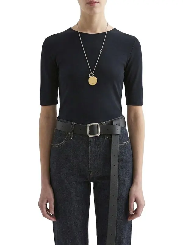 JIL SANDER Crewneck Top - Black