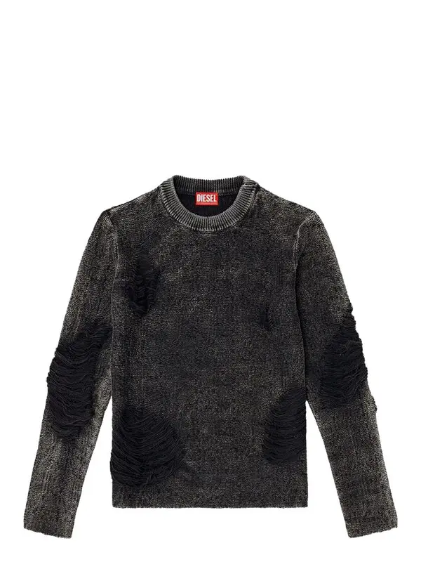 DIESEL Distressed Sweater - Black