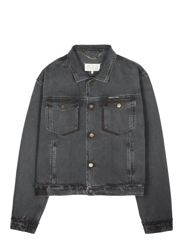 MAISON MARGIELA Denim Jacket With Logo - Black