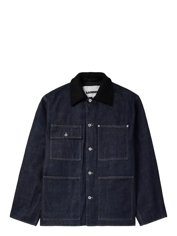 JIL SANDER Denim Caban Jacket - Blue