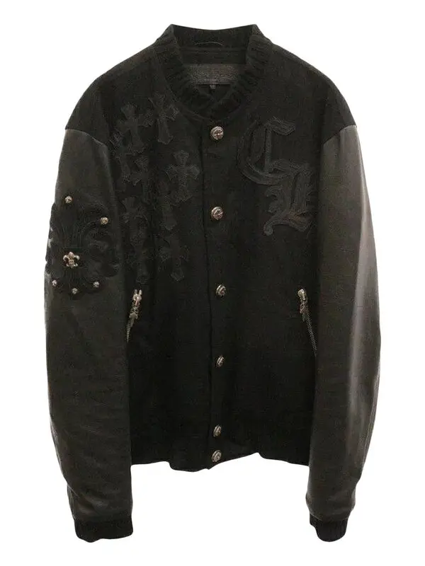 Chrome Hearts Multi Patch Letterman Varsity Jacket - Black