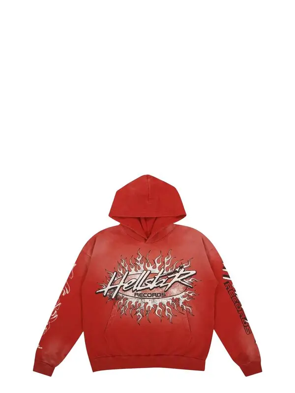 HELLSTAR Greatest Hits Records Hoodie - Red