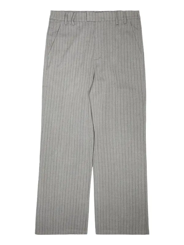 KROST Herringbone Pleated Trousers - Grey