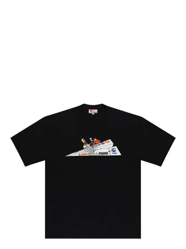 CACTUS JACK BY TRAVIS SCOTT X Virgil Abloh Arch Paper Plane Tee - Black