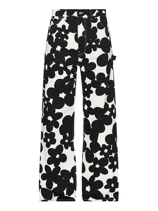 Marni Flower Print Trousers - Black