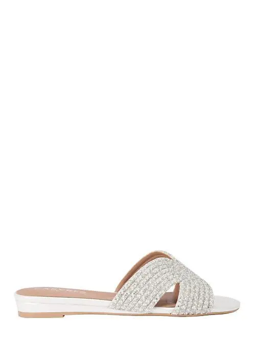 Carvela Gala Crystal-embellished Mules - White