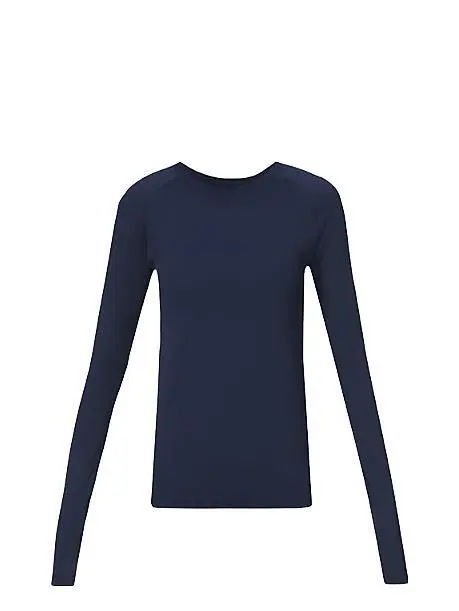 Sweaty Betty Athlete Seamless Long-sleeve Workout Top - Navy Blue