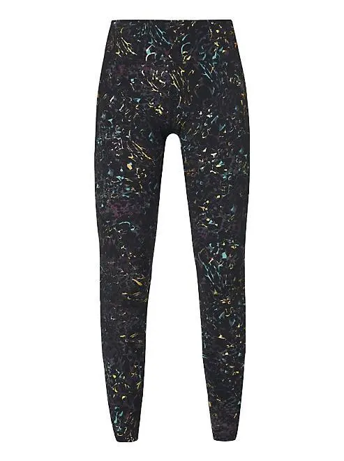Sweaty Betty Power 7/8 Foil Workout Leggings - Black Melting Print