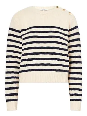 FRAME The Mariner Striped Wool Jumper - Cream Multi